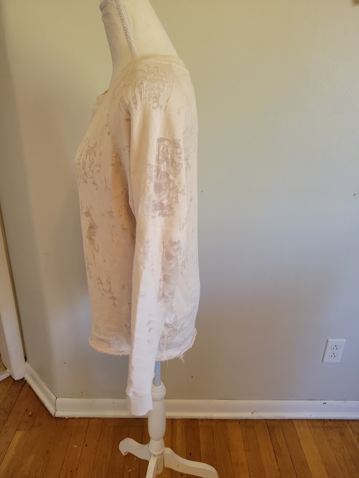 IRO Jeans Gareth Distressed Burnout Sweater Ivory XS | eBay