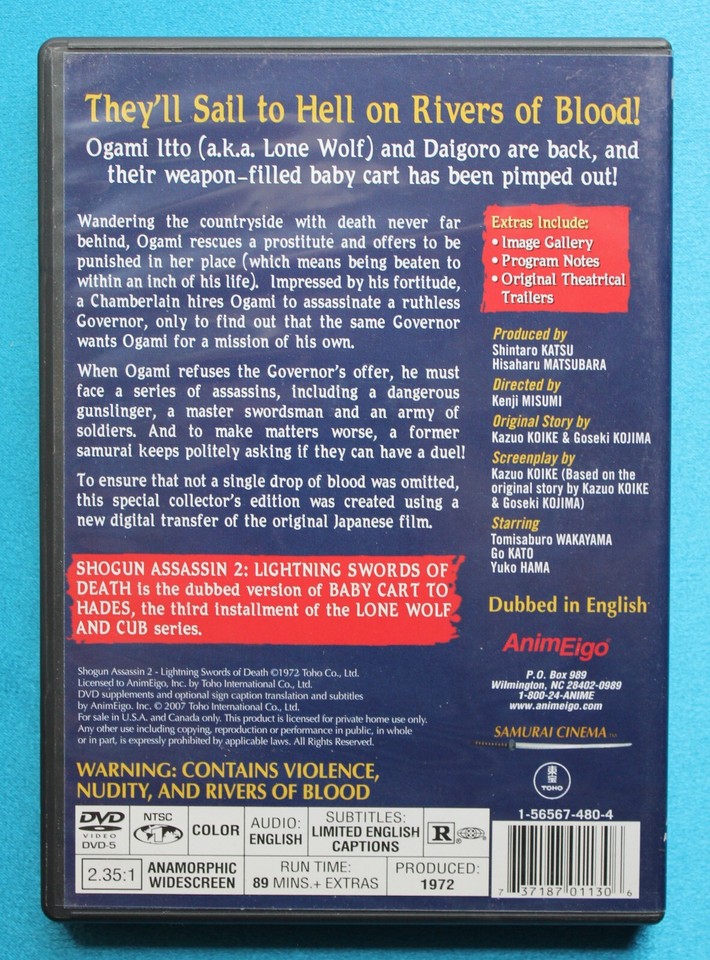 Shogun Assassin 2: Lightning Swords of Death-2007 DVD | eBay