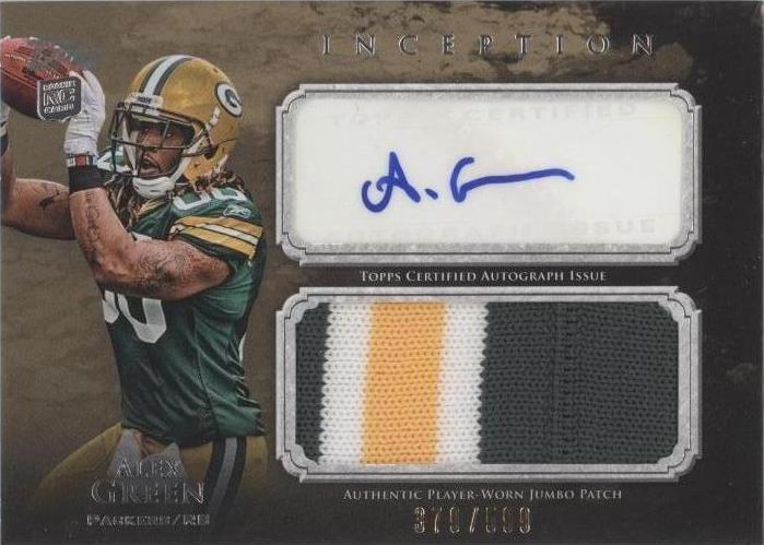 2011 Topps Inception - Rookie Autographed Jumbo Patch Alex Green #AJP ...