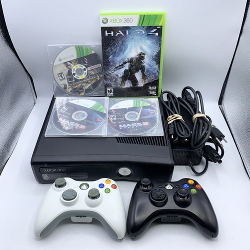 Microsoft Xbox 360 S 1439 250GB Console Controllers 3 Game Bundle Halo ...
