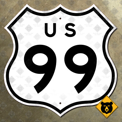 US Route 99 highway marker road sign Main Street of California shield ...