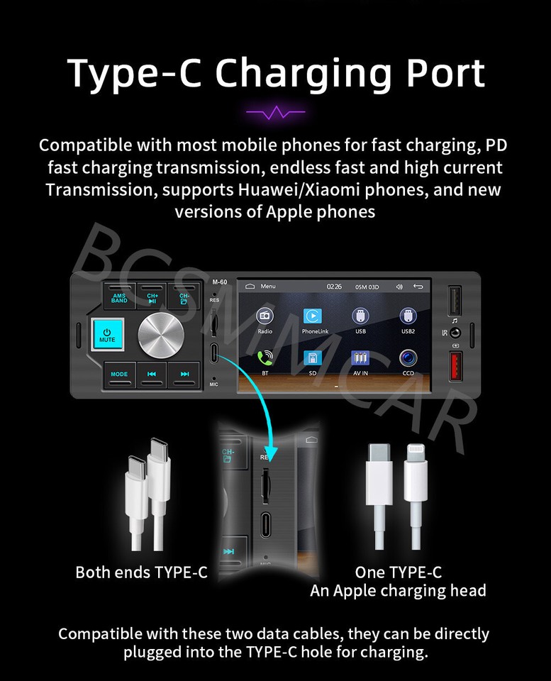 4.1in Touch Screen FM Bluetooth Radio Audio Stereo Video Car Mp5 Player ...