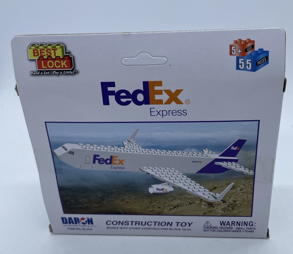 Daron Fedex Express Airplane BL364 Construction Toy Blocks 55 Pcs Best ...