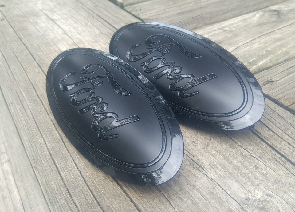 2015-17 Ford F150 GRILL & TAILGATE emblem CUSTOM MATTE & GLOSS BLACK ...