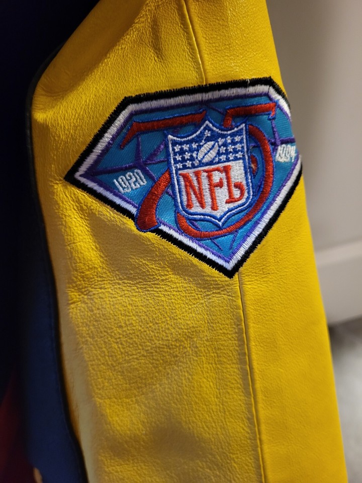 Vintage NFL KC Chiefs Leather Jacket With 75th Anniversary Patch | eBay
