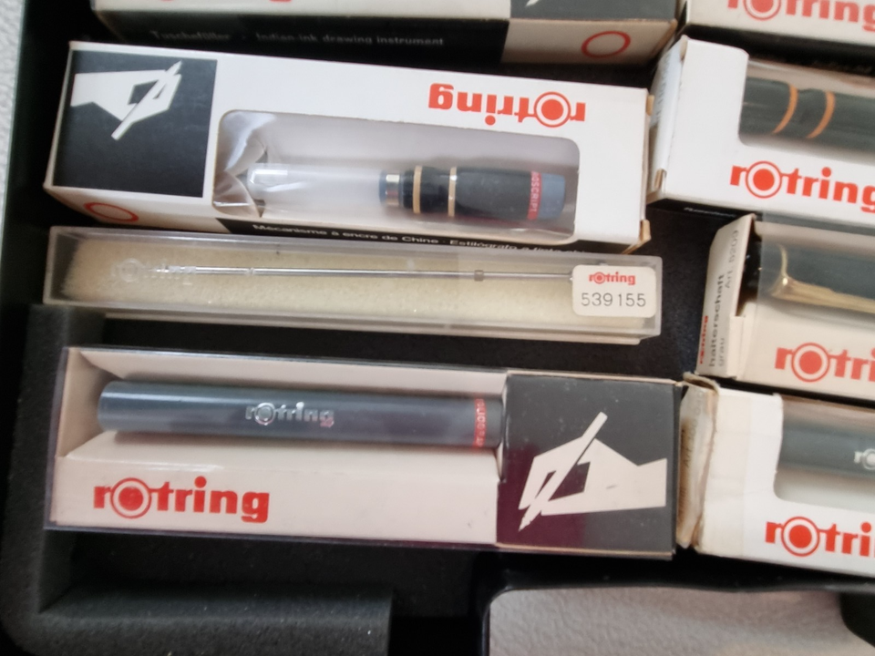Case containing 7 Rotring Pen Nibs + pens | eBay UK