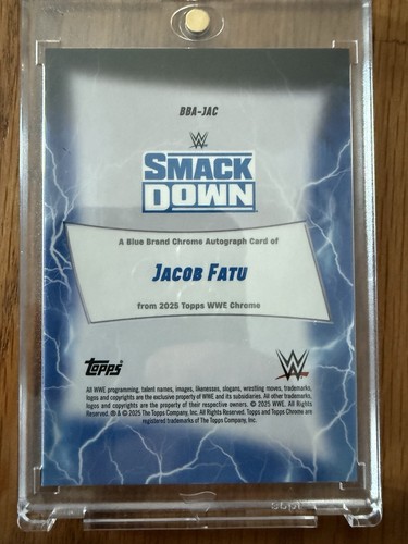 2025 Topps Chrome WWE Jacob Fatu Red Refractor Autograph #’d 4/5 Samoan ...
