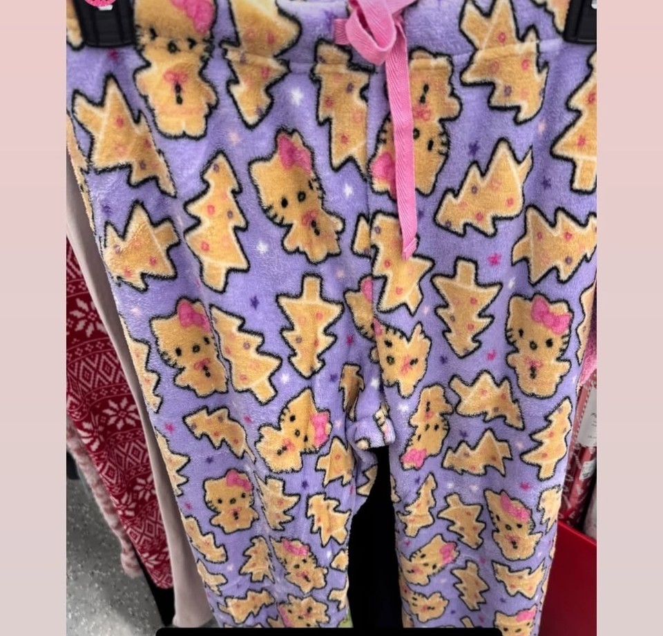 Hello Kitty Christmas PJ Pants Size Large Gingerbread Cookie Kitty ...