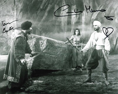 Tom Baker & Caroline Munro SINBAD Genuine Signed Autograph 10 x 8 COA ...