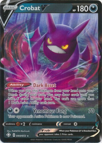 Crobat V - 044/072 - Ultra Rare Shining Fates Near Mint Pokemon TCG | eBay