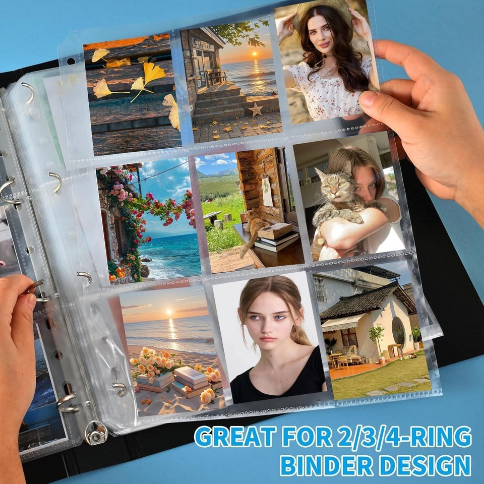 60 Pack 9 Pocket Card Sleeves Binder Sheets，Clear Trading Card Sleeve ...