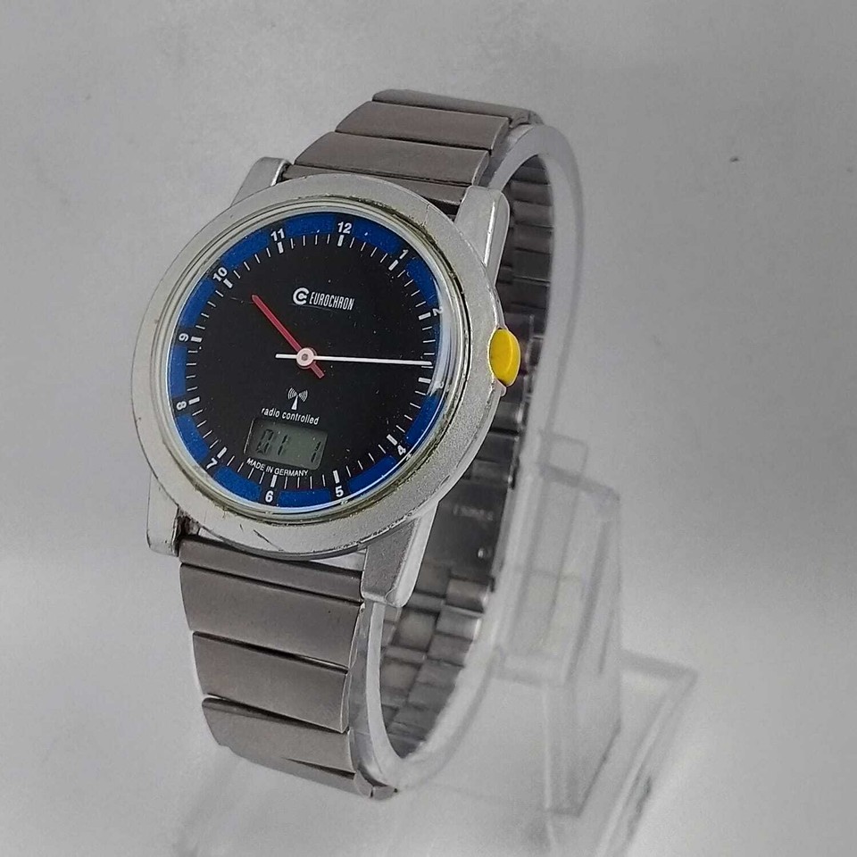 EUROCHRON Radio Controlled Ana-Digi Quartz Vintage Men’s Watch ...