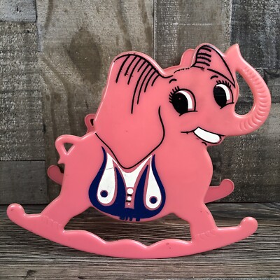Vintage Pink Elephant Circus Plastic Doll Rocker Rocking Horse Toy | eBay