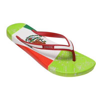 Ish Original Official Mexico Flag Women Flip-Flop Sandal Slipper Size 5 ...