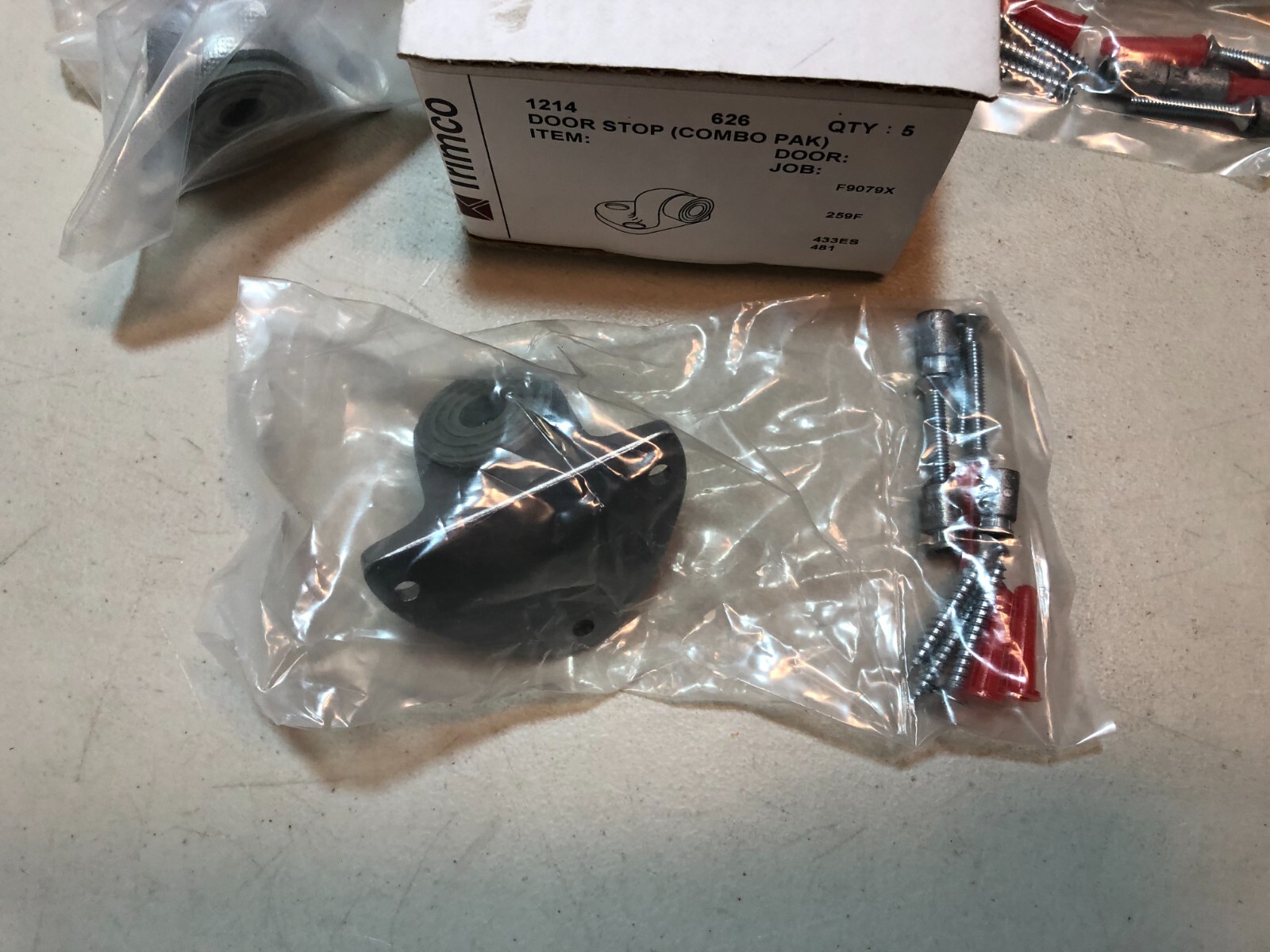 (BOX OF 4) TRIMCO 1214 DOOR STOPS HEAVY DUTY SOLID BRASS FINISH for ...