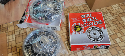 2 Vintage Wire Wheel Covers Chrome Classic Look 14 Inch NOS 87771 | eBay