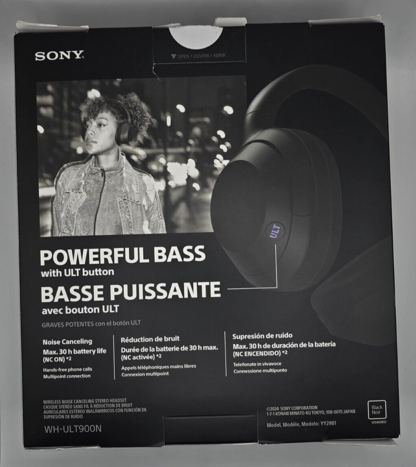 Sony ULT WEAR 900N Wireless Noise Canceling Bluetooth Headphones Black ...