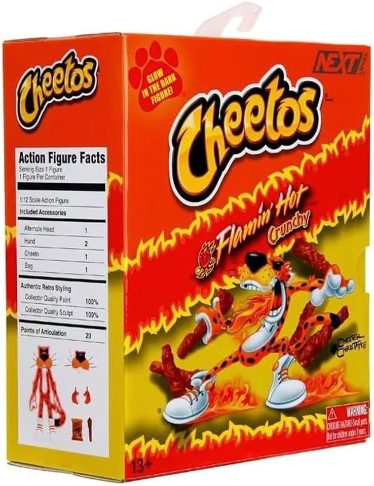 Jada Toys Cheetos Chester Cheetah Action Figure Flamin' Hot Glow in The ...