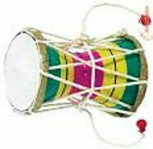 NEW FIBER 6 '' DAMRU MUSICAL INSTRUMENT LORD SHIVA HINDU PUJA BANARAS ...