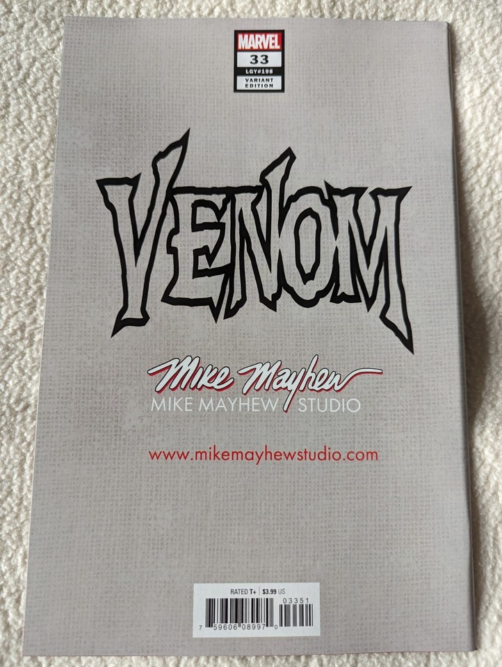 Marvel Comics - Venom #33 - Mike Mayhew Variant Bagley Homage - Near ...