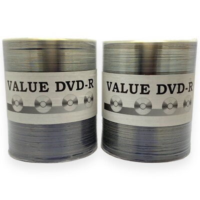 Value DVD-R Blank Discs (x2) 100 Packs (200 Total) New Old Stock Specs ...