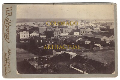 EARLY DENVER COLORADO TERRITORY 1860s cabinet card photo H Rothberger ...