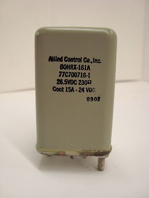 Allied Control Co. BOHRX-161A relay, 26.5VDC, 230 OHMS, cont 15A - 24VDC | eBay