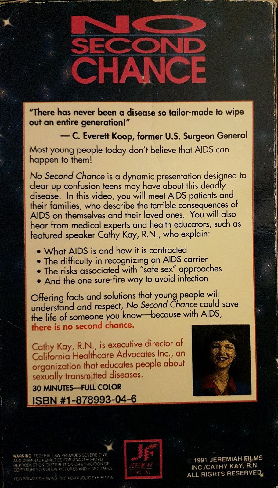 No Second Chance (VHS, 1991) AIDS Christian Scare Film FREE SHIP | eBay