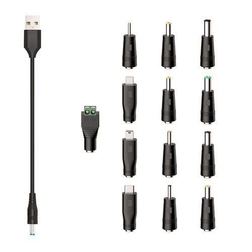 1.5M USB DC Port 5V Charging Cable Power Cord 5.5*2.1mm & 13Sizes ...