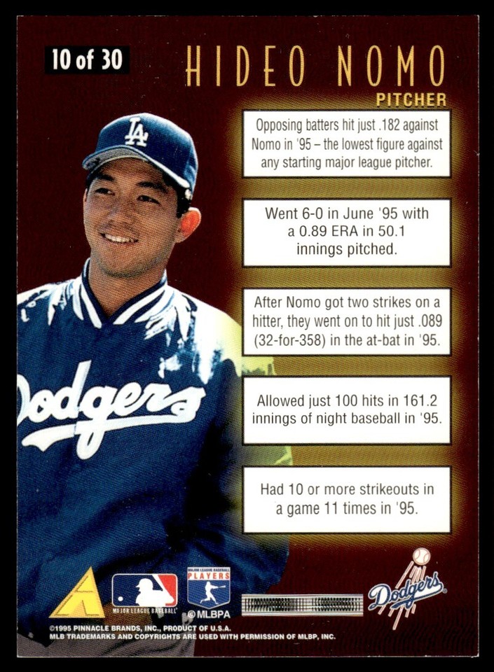 1996 Score Numbers Game Hideo Nomo Los Angeles Dodgers #10 | eBay