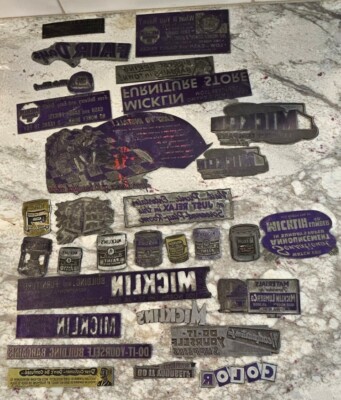 Lg Lot Vintage Antique Advertising Printer Plates Micklin Building ...