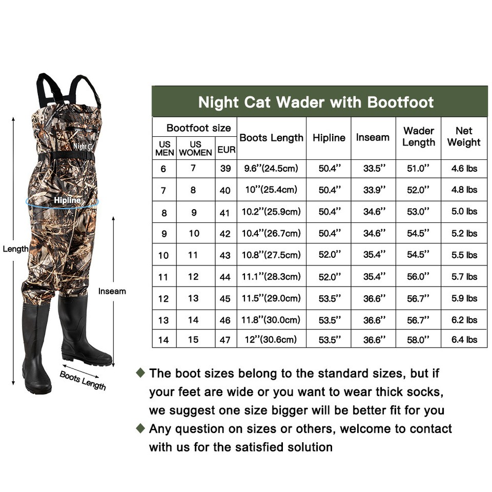 Waiters Fishing Waders Waterproof Overall Chest Waders With Wading ...