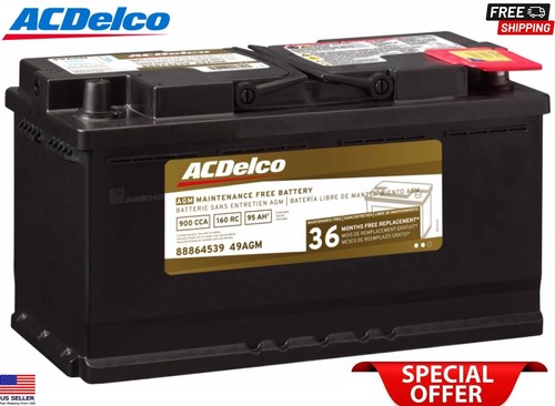 Brand New 12V Battery AcDelco Universal AGM 90 Amp CCA 900 160 Reserve ...