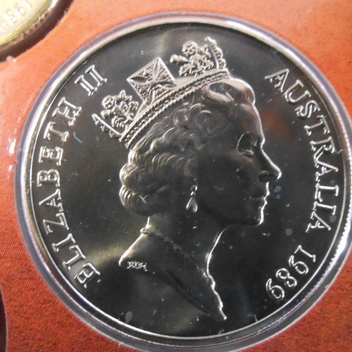 1989 AUSTRALIAN 10c UNC COIN EX MINT SET "AUSTRALIAN TEN CENT 10c 2x2 ...
