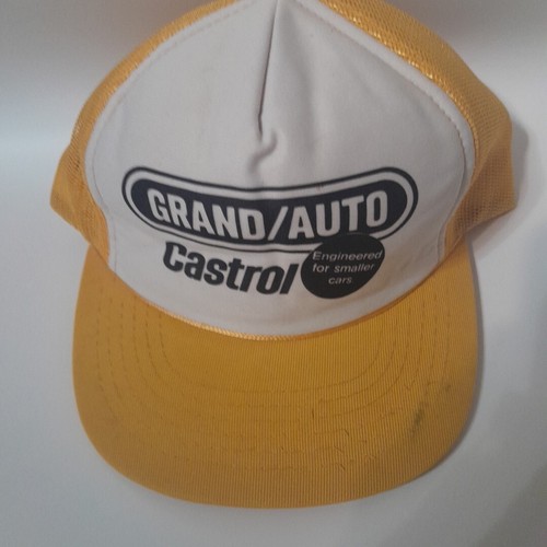 Castrol Motor Oil Trucker Hat Cap Retro Yellow Vintage mesh snapback ...