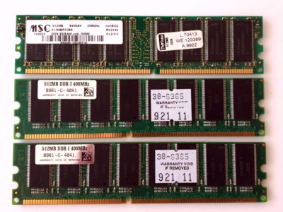 3x 512 MB DDR-RAM 184-pin 2xPC-3200, 1xPC-2100 non-ECC | eBay.de