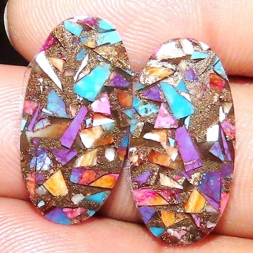 21.20Ct Copper Multi Color Turquoise Pair Green Purple Blue stone ...