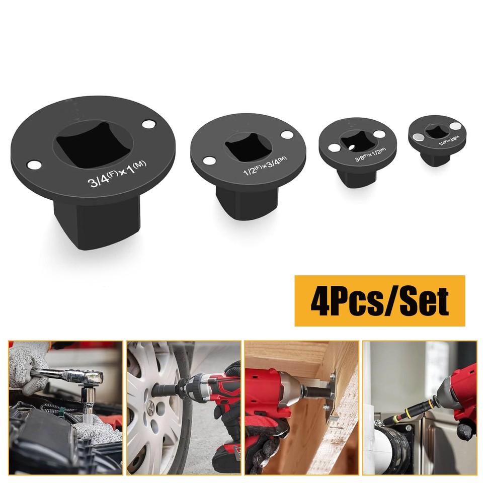 4PCS Insert Low Profile Impact Socket Adapter Set - Drive Reducing ...