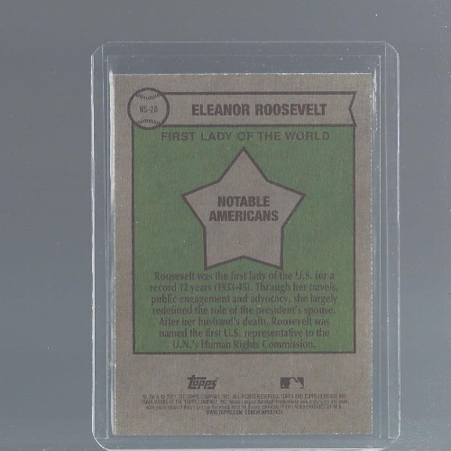 ELEANOR ROOSEVELT }}~{( "2025 TOPPS NOTABLE AMERICANS CARD" - white ...