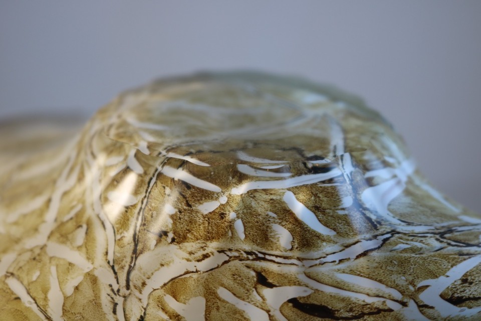Krosno Jozefina Art Glass Conch Sea Shell Plate 7.5" x 6" Hand Made ...