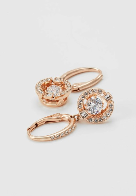 Swarovski BRAND Rose Gold Sparkling Dance White Crystals Earrings ...