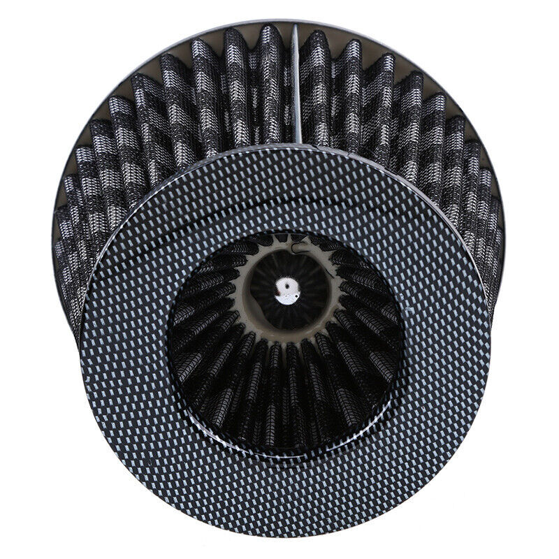 Car 3" Carbon Fiber Black Inlet Short Ram Cold Air Intake Cone Filter ...