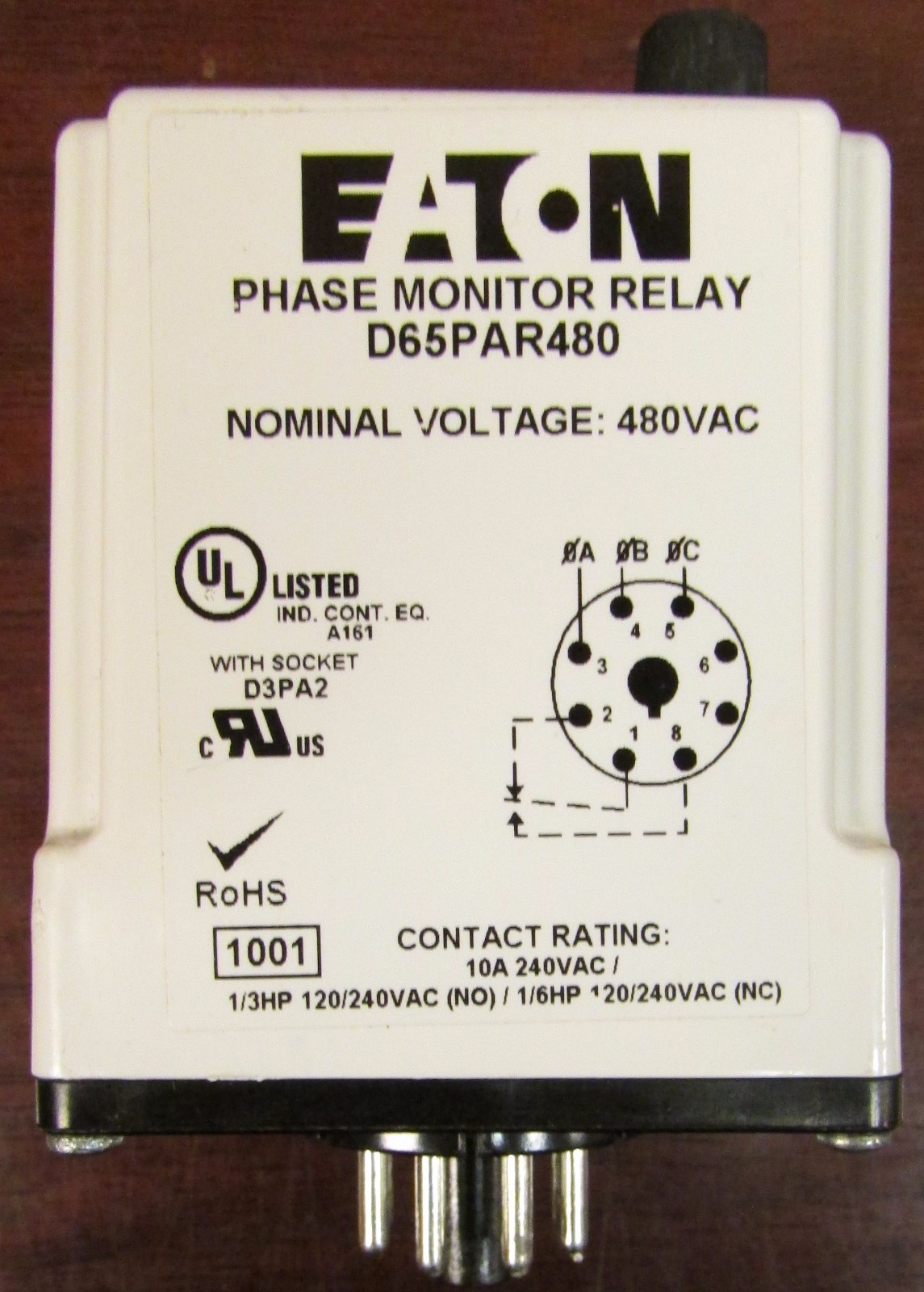 Eaton D65PAR480 3-phase Monitor Relay 480v AC for sale online | eBay