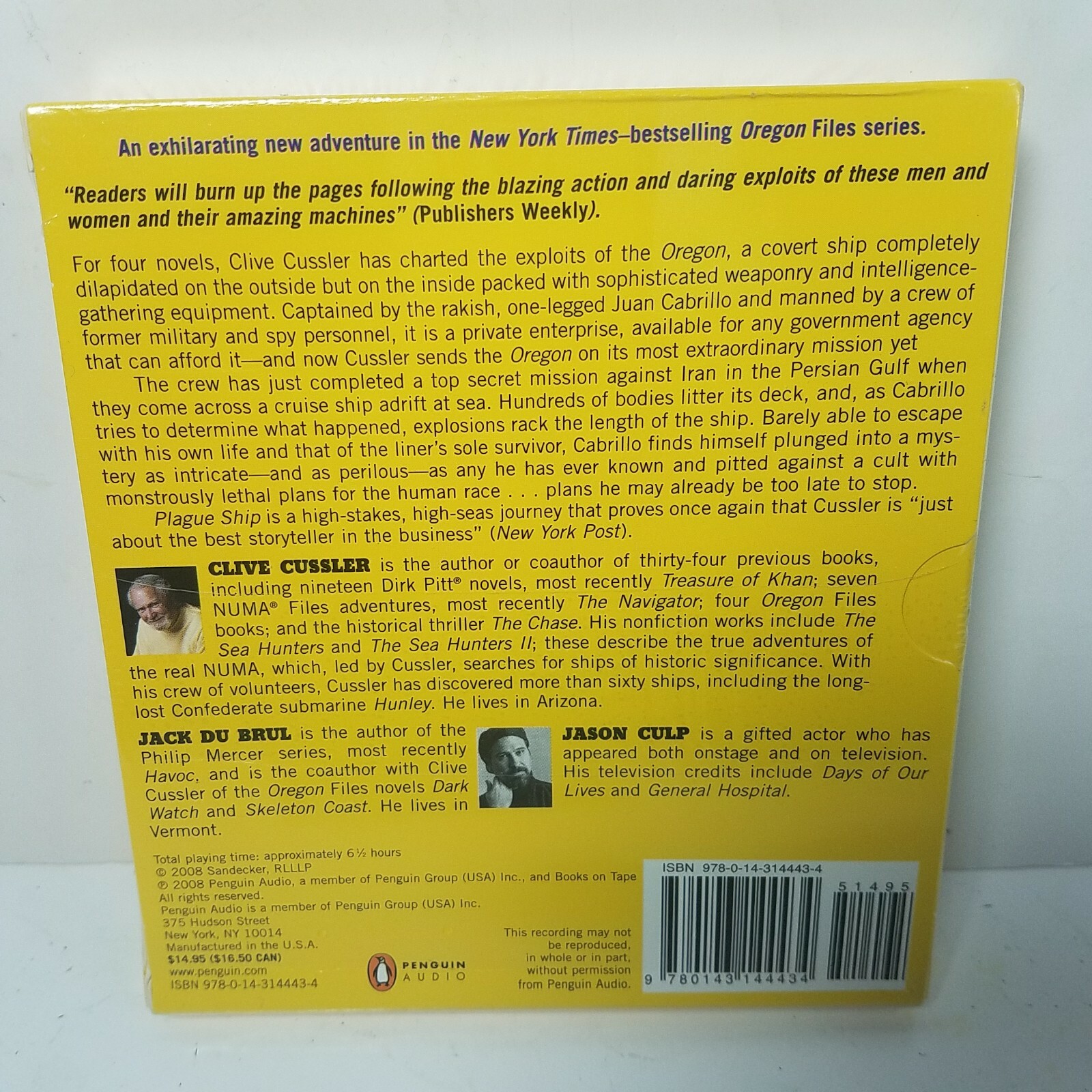 Oregon Files Ser.: Plague Ship by Clive Cussler and Jack Du Brul (2008 ...