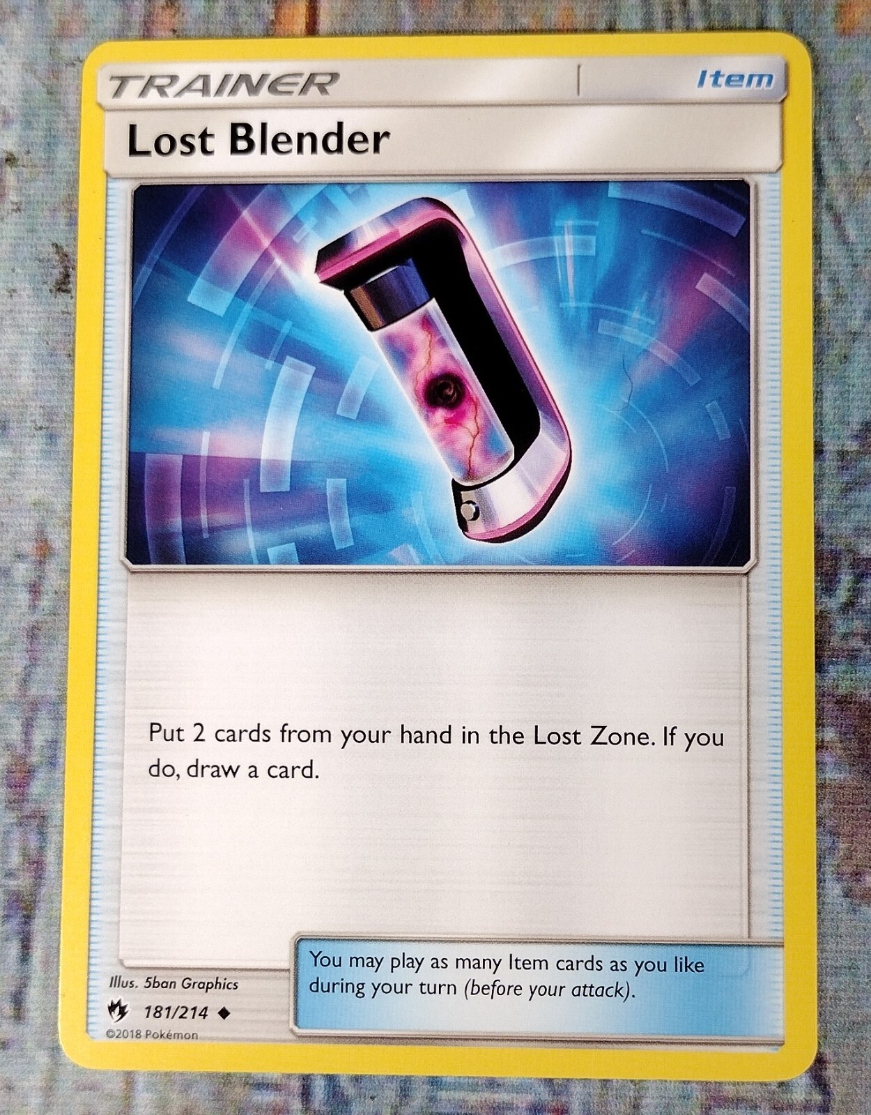 LOST BLENDER Trainer Item Pokemon Card Lost Thunder 181/214 Uncommon ...