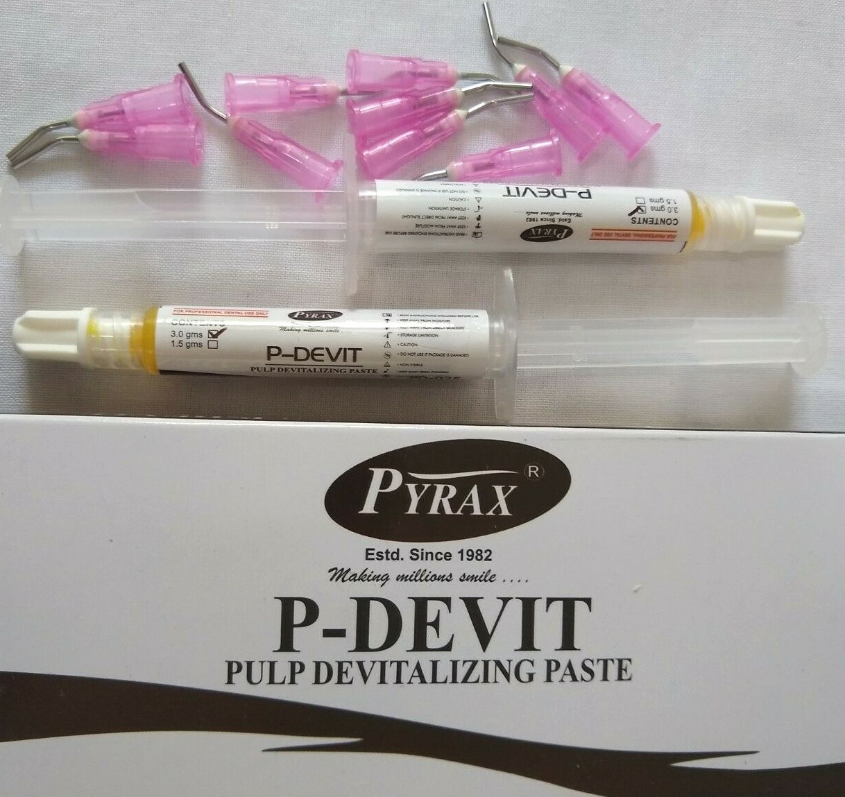 Pulp Devitalizing Paste 2 Syringex3 gm 10 Applicator tip PDevit Endodontic Pyrax | eBay