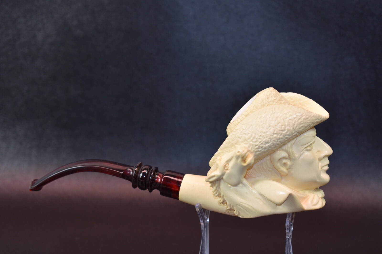 Large John Wayne Pipe By BATTAL Block Meerschaum-NEW HANDCARVED W CASE ...