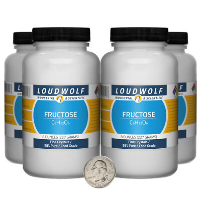 Fructose / 2 Pounds / 4 Bottles / 98% Pure Food Grade / Fine Crystals ...