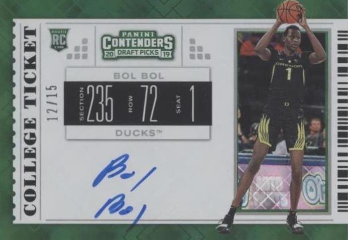 2019-20 Panini Contenders Draft Picks - RPS College Ticket Bol Bol #64 ...