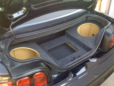 94-04 Mustang Convertible Custom Sub Box Subwoofer Enclosure & Amp Rack ...